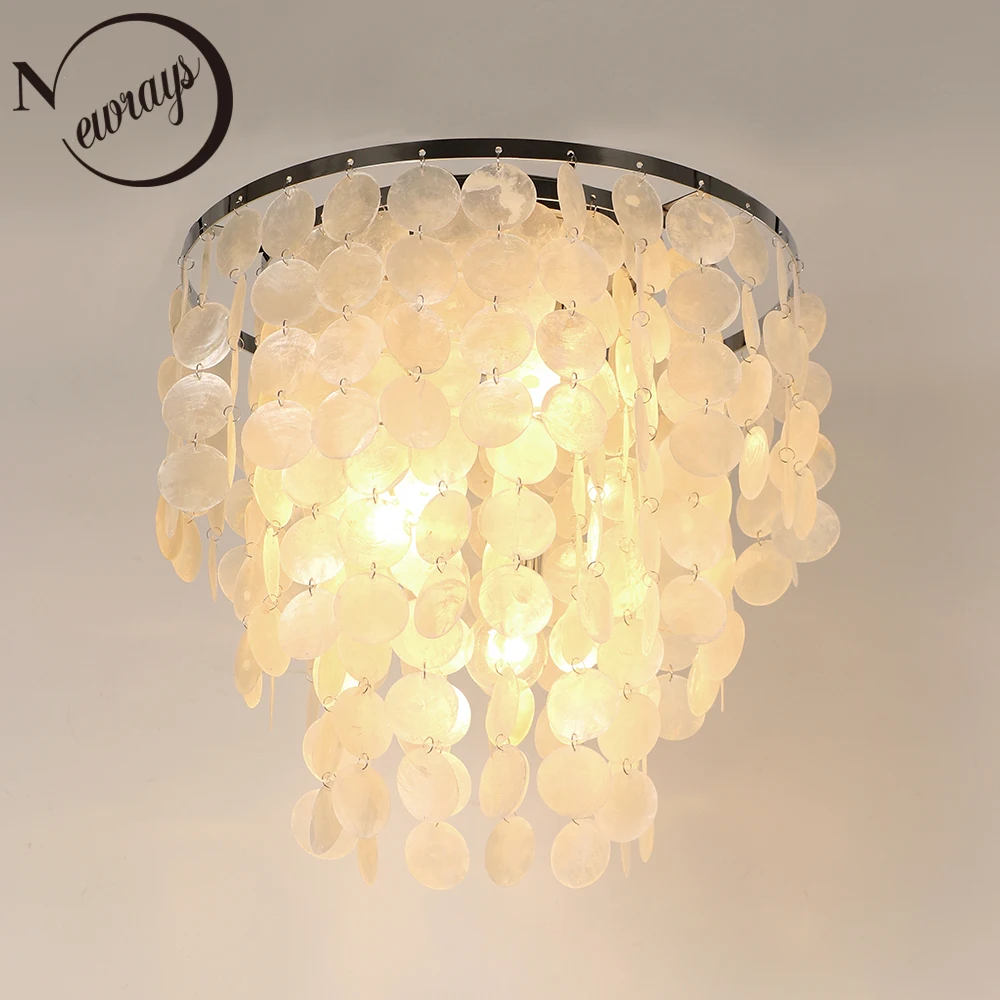 Modern-natural-seashell-light-ceiling-wall-light-E27-E14-shell-lamp ...