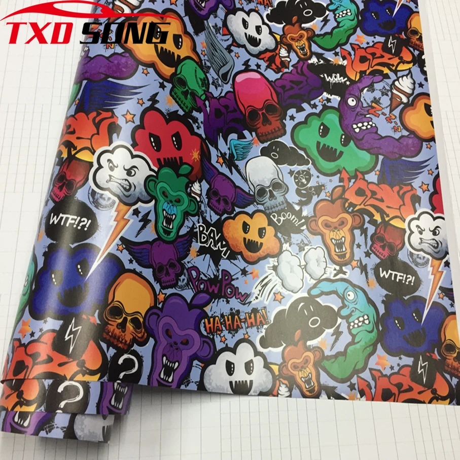 Premium Sticker Bomb Vinyl Wrap Camouflage Vinyl Film Sticker Graffiti ...