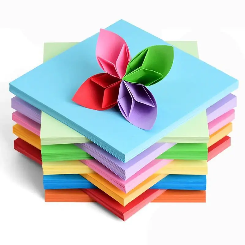 100pcs Square Origami Paper Double Sides Solid Color Folding Paper ...