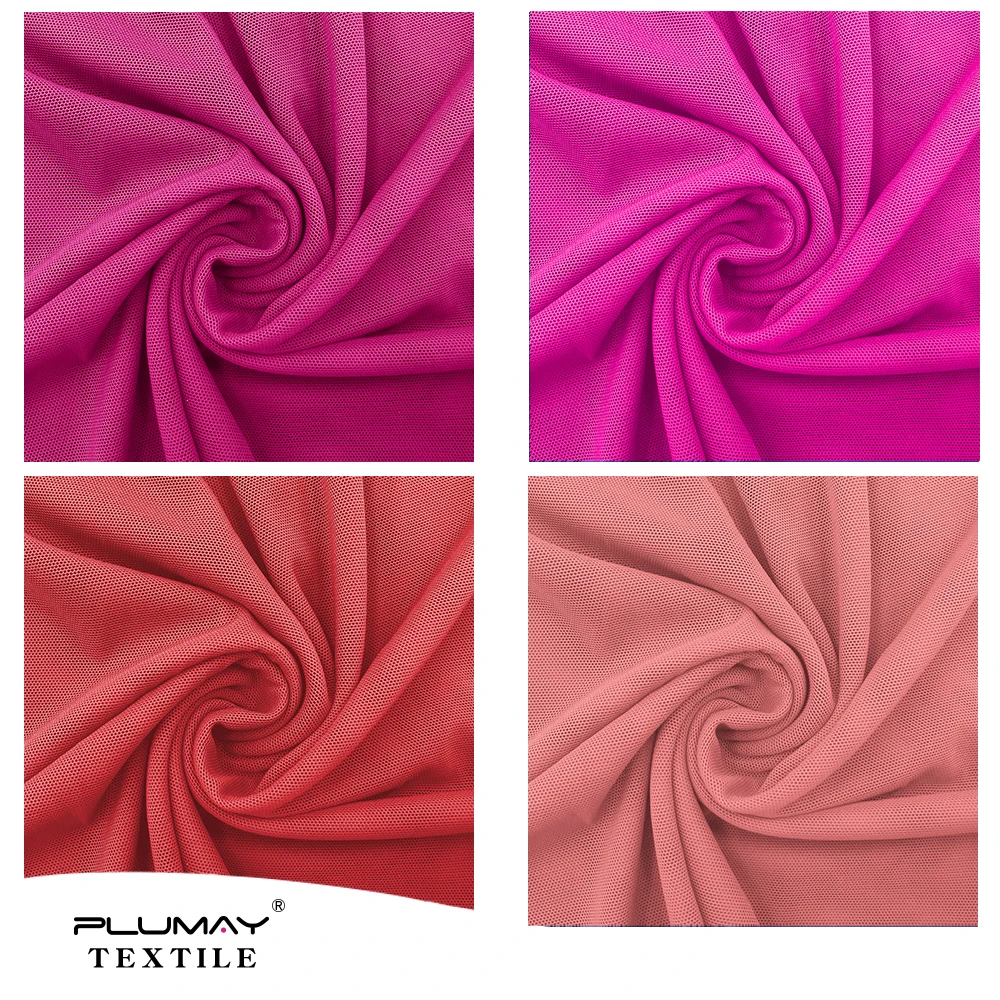 Tela de malla Nylon Spandex 4 vías elástico alto elástico hexagonal 40D ...