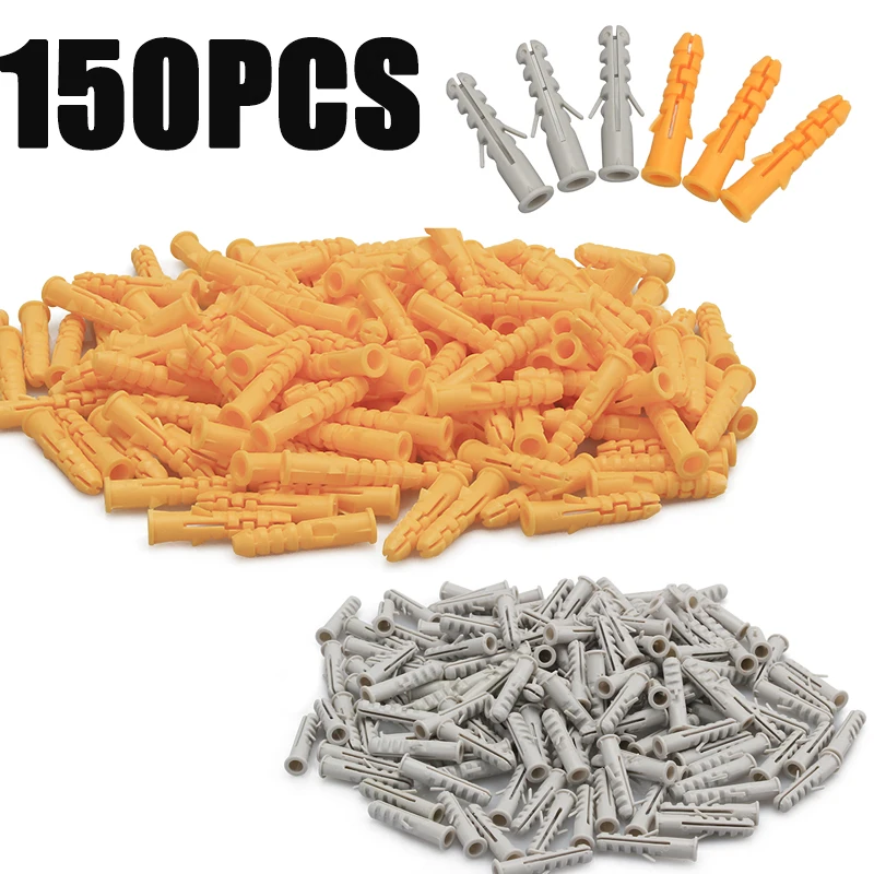 150pcs Nylon Column Expansion Screws Anchor Plug Drywall Expansion Pipe ...