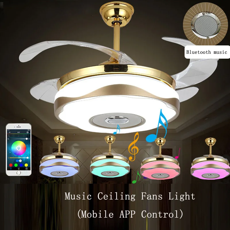 Led Modern Alloy Acryl Abs Bluetooth Musical Ceiling Fan.led Lamp.led ...