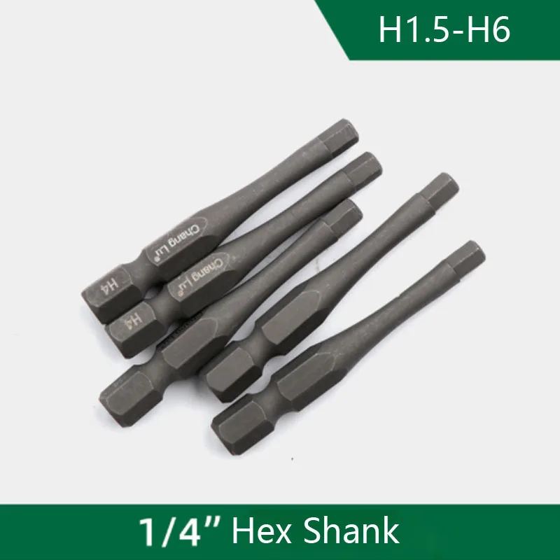 50mm Hex Screwdriver Bit Set 1/4" 6.3mm Hex Shank Magnetic Electric ...