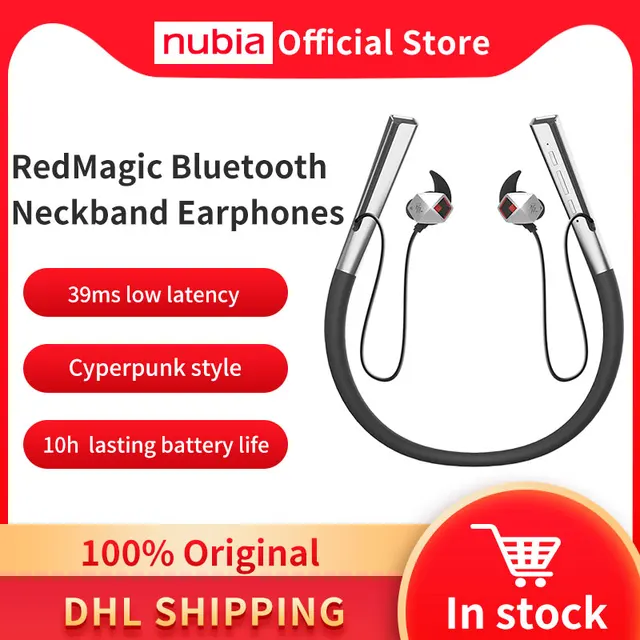 100% Original RedMagic 5G Bluetooth Neckband Earphone 39ms low latency ...