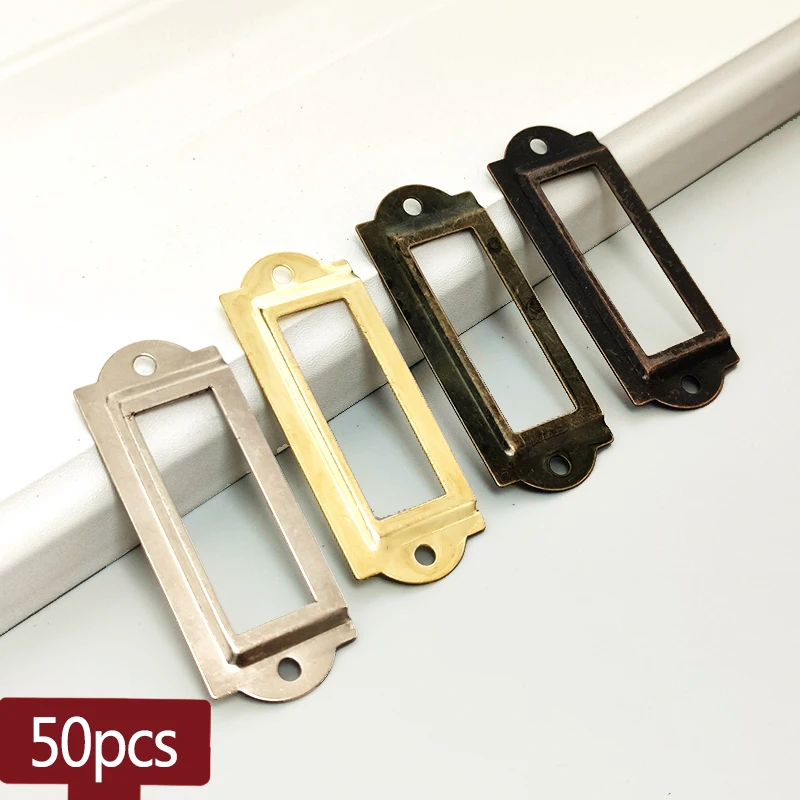 50PCS-Metal-Label-Pull-Frame-Handle-File-Card-Holder-For-Furniture ...