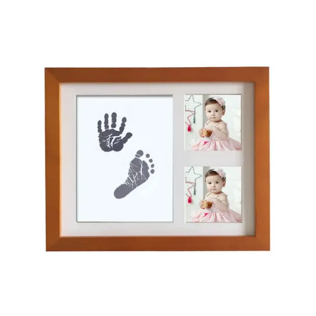 Baby Footprint Kit Handprint Picture Frame with Safe and Non-Toxic Ink ...