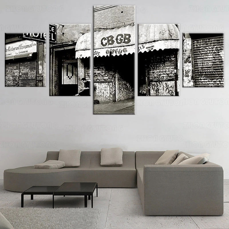 5 piece Posters and Prints Punk Rock Music Club&Venue NY CBGB wall Art ...