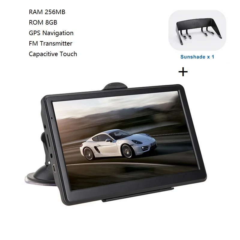 7 Inch Universal GPS Navigation For Car 800M CPU 256M/8GB FM ...