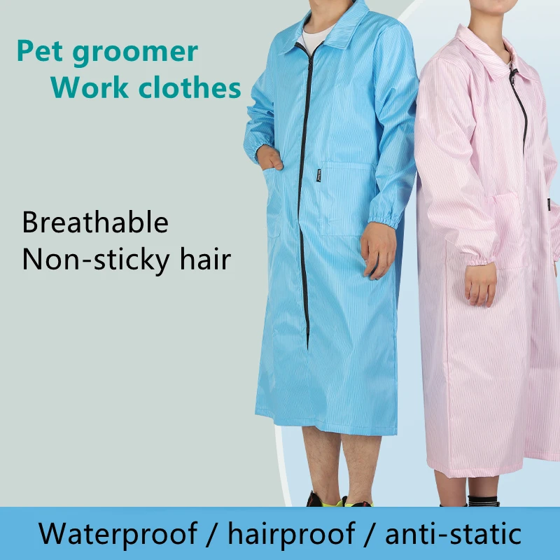 Pet Groomer Overalls Waterproof Work Clothes Non-stick Hair Grooming ...
