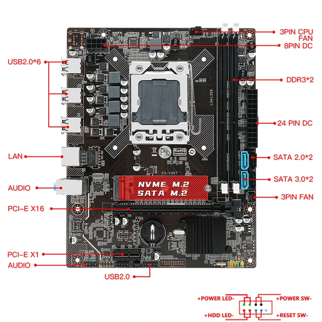 Machinist X79 Motherboard Lga 1356 Cpu Support Intel Xeon, 60% OFF