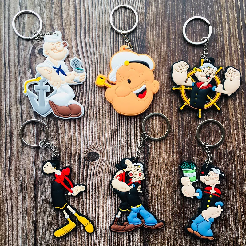 Hot-Sale-Popeye-Sailor-Cartoon-PVC-Key-Chain-Olive-Oyl-Bobbi-Fashion ...