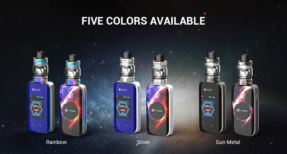 1 Vaptio X-Hubble Apolo Vape Kit 220W TCR Mod Temperature Control 5.0ml ...
