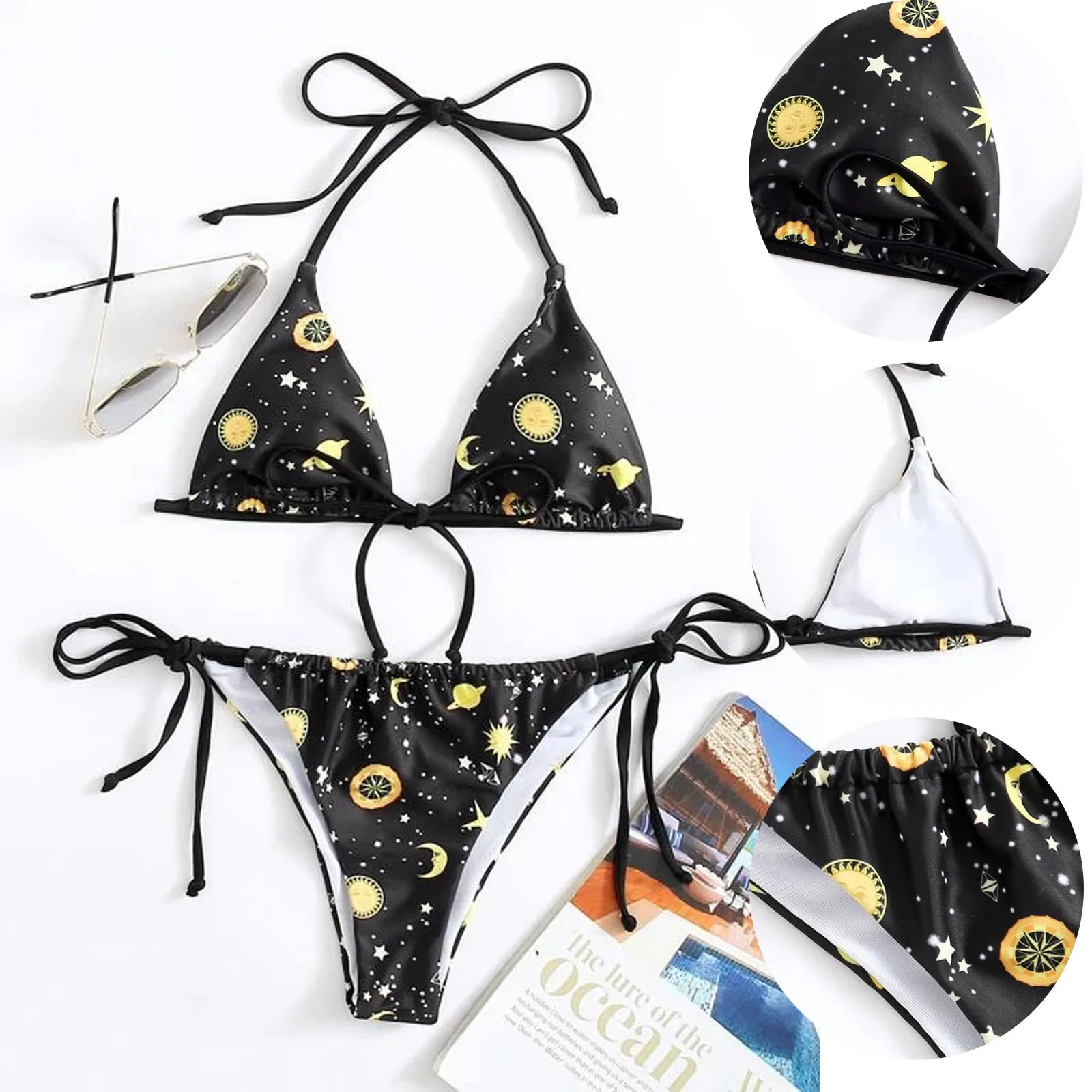 Womens High Waist Bikini Moon | Retro Swimsuits Women 2 Piece | Bikini ...