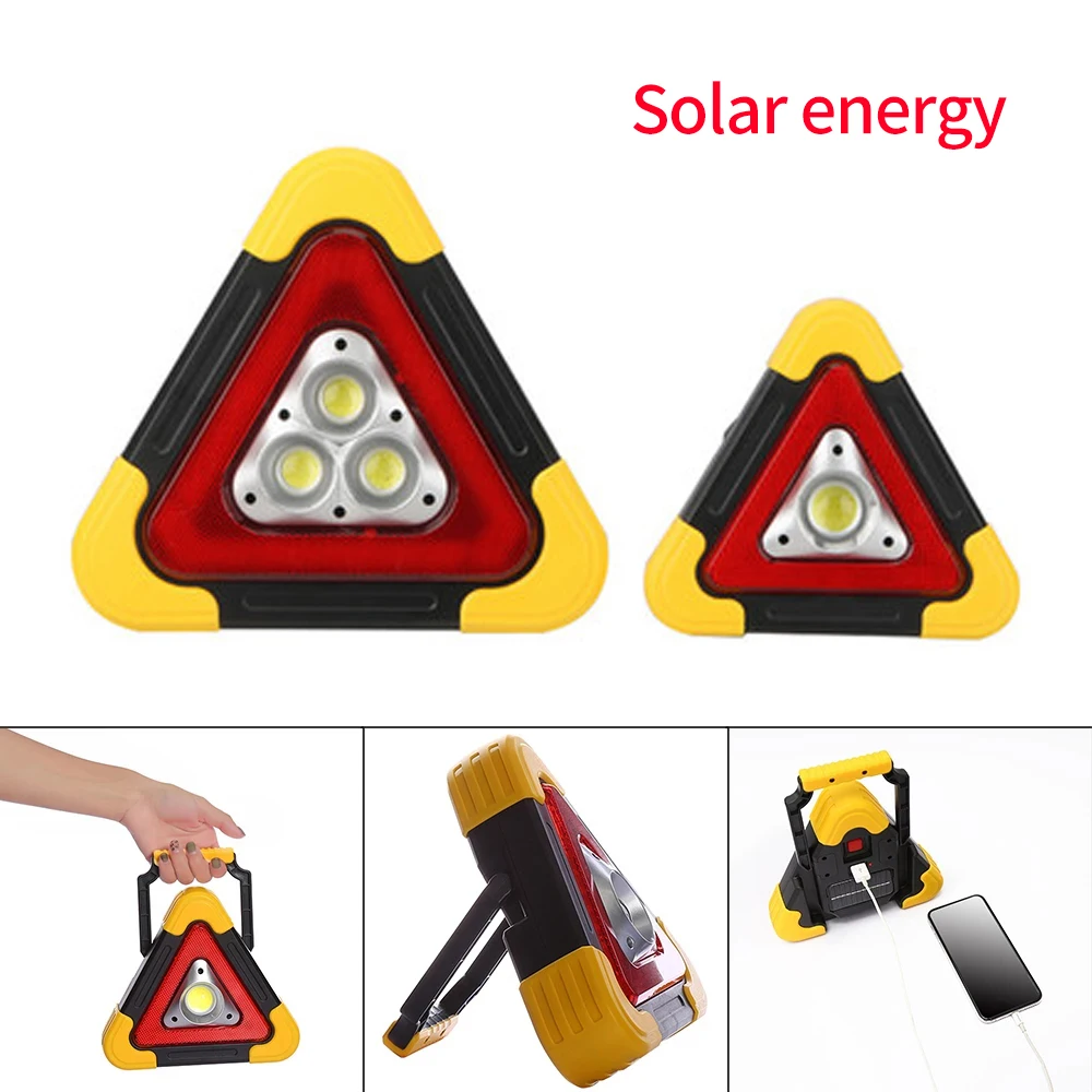Car-Portable-Triangle-Warning-Light-LED-Solar-Powered-Emergency-Traffic ...