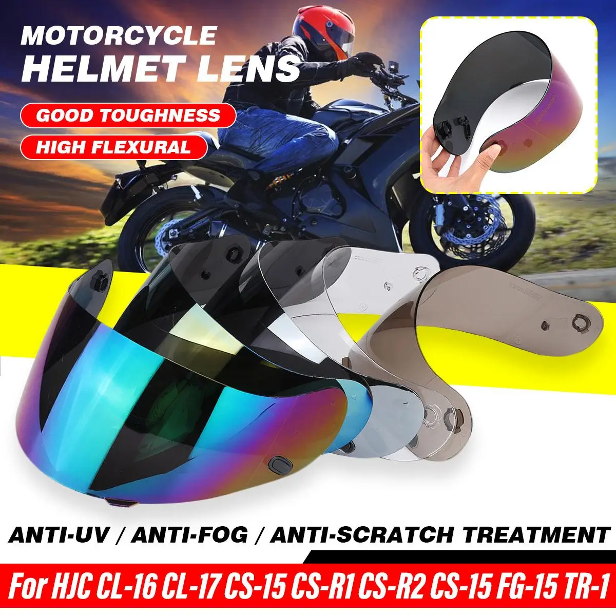 Motorcycle Helmet Visors | Visor Helmet Hjc Cs-15 | Helmet Lens Visor ...