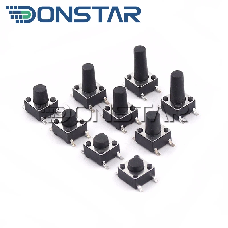 20pcs Smd 4pin 6x6x4.3/5/6/7/8/9/10 Mm Micro Tact Switch 0.5a 50v Push ...
