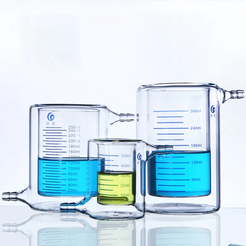 1pcs 50ml to 2000ml Double Layer Beaker Laboratory Jacketed ...