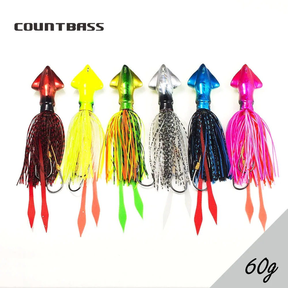 Countbass-6PCS-60g-2-12oz-Squid-Jigs-Snapper-Jigging-Lure-Metal-Madai ...