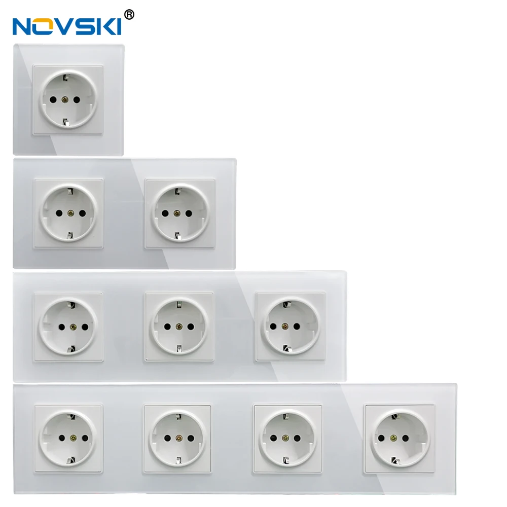 Multi Frame French Outlet Wall Crystal Glass Panel Power Socket Plug ...