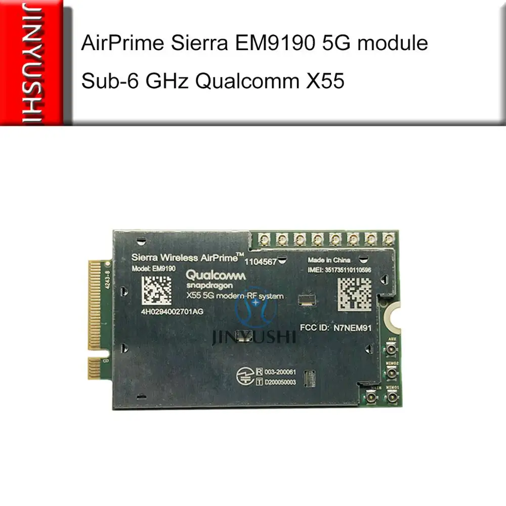 AirPrime Sierra EM9190 5G 모듈 M.2 NR Sub 6 GHz 및 mmWave 모듈 Qualcomm X55 ...