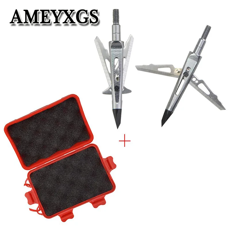 6pcs Archery Arrowhead 2 Blades Broadhead 100Grain Arrow Tips ...