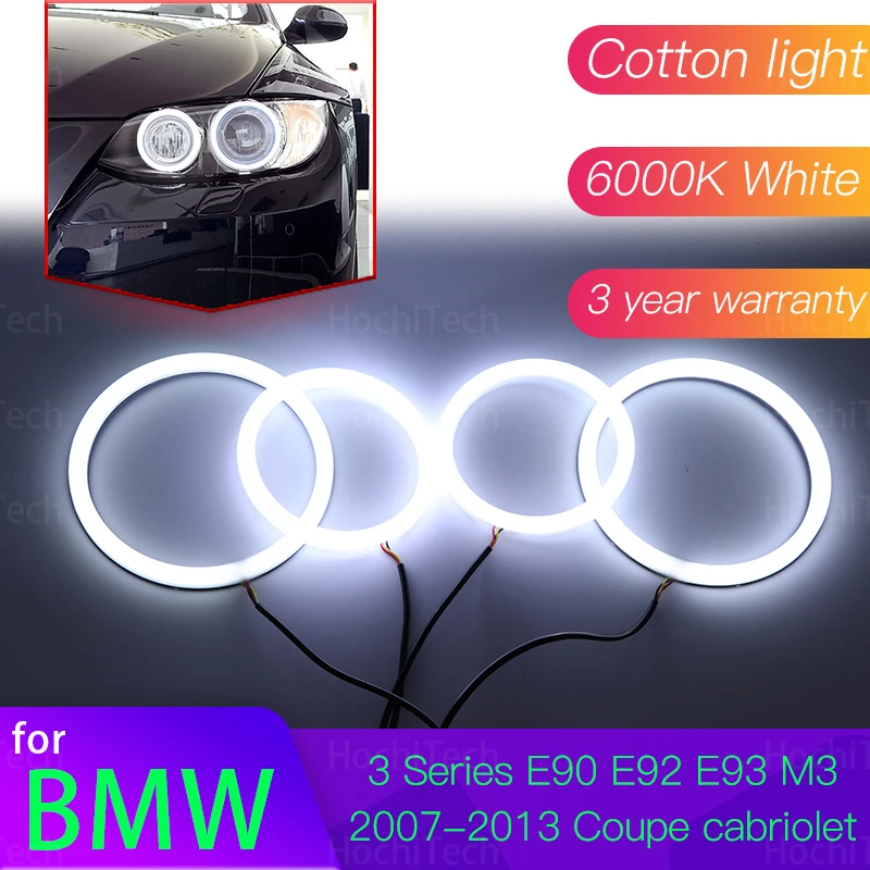 Angel-Eyes-Kit-6000L-Cotton-White-Halo-Ring-Light-for-BMW-3-Series-E90 ...