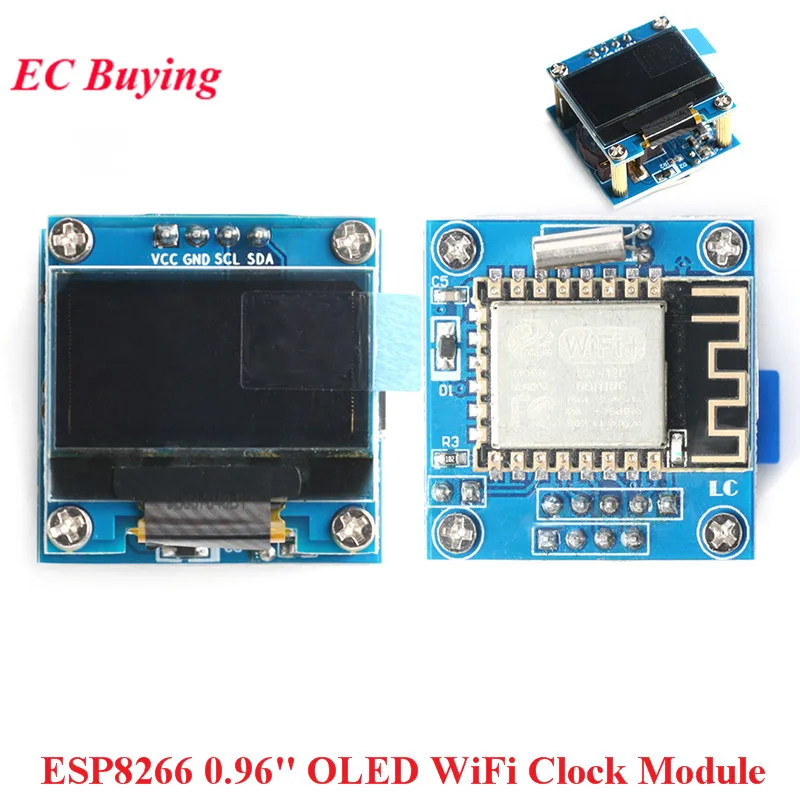 Esp8266 0.96 Inch Oled Display Module Wifi Clock Lcd Screen Esp-12f Diy Weather Forecast Iic I2c ...