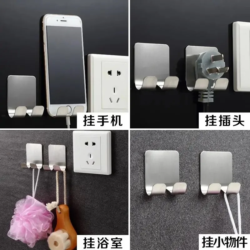 Practical-Stainless-Steel-Hook-Storage-Wall-Door-Mobile-Phone-Holder ...