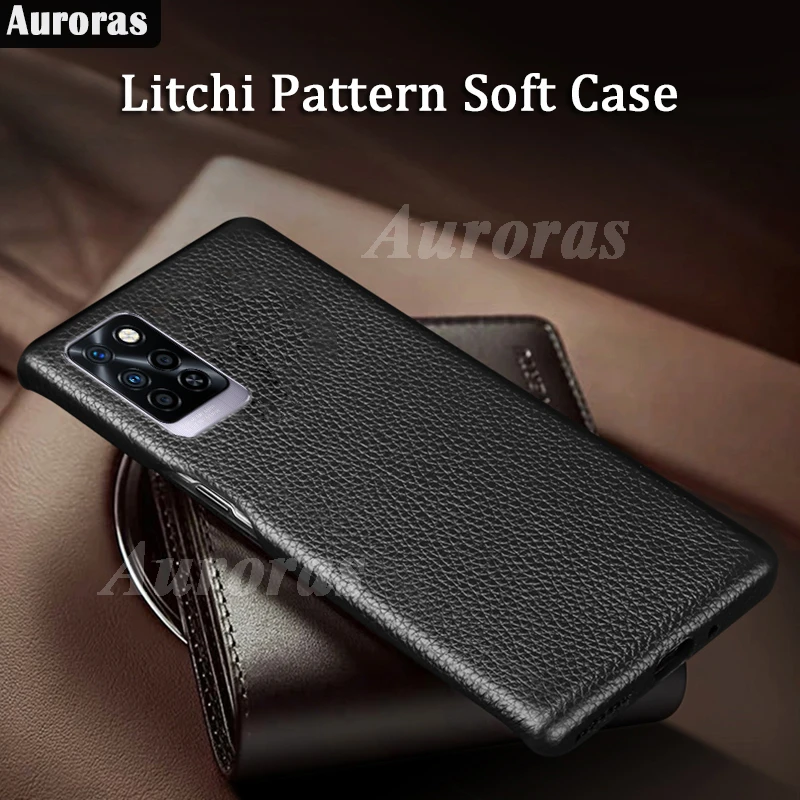 Auroras Soft Case For Infinix Note 10 Pro Silicone Litchi Pattern PU ...