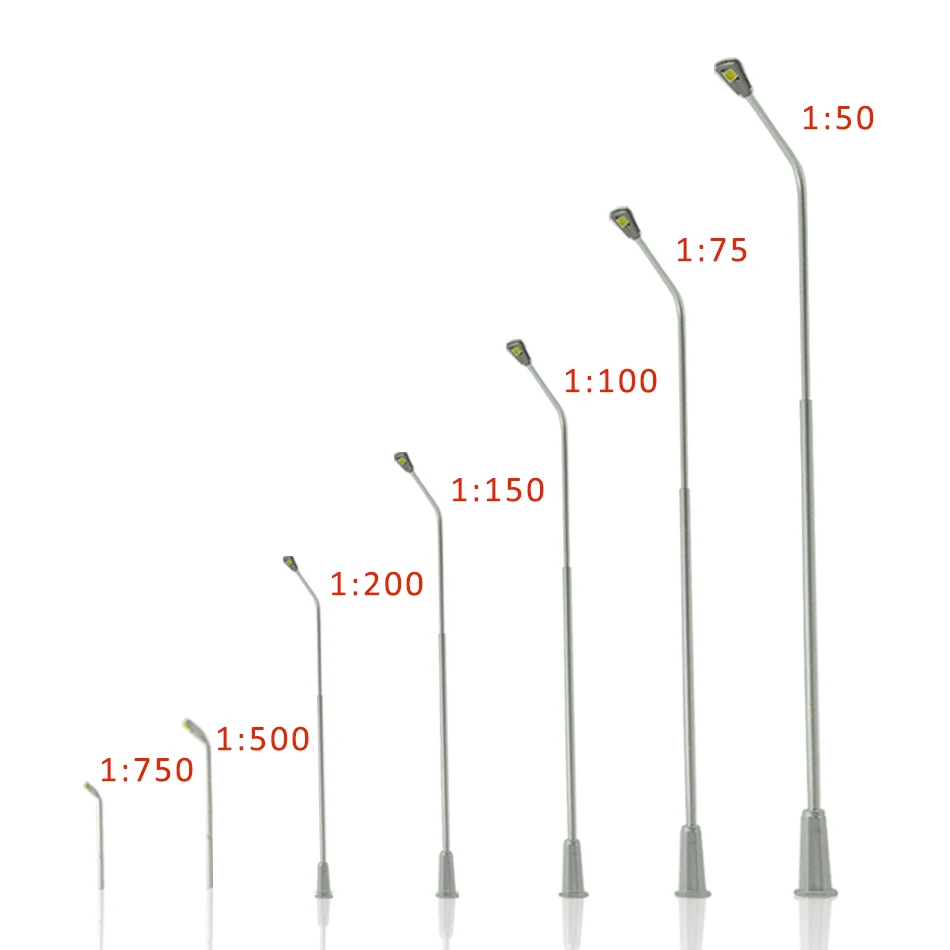 1/50-500 Scale Model Lights Led Street Lamppost Accessory Diorama ...