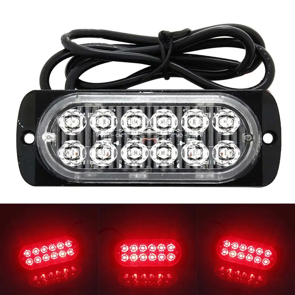 DC 12V Red 4/6/12 LED Auto Car Truck Urgent Hazard Warning Beacon ...
