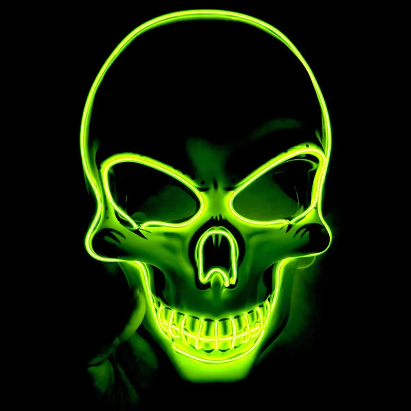 Horror Grimace Villain Joke Masquerade Mask Halloween LED Glow Skull ...
