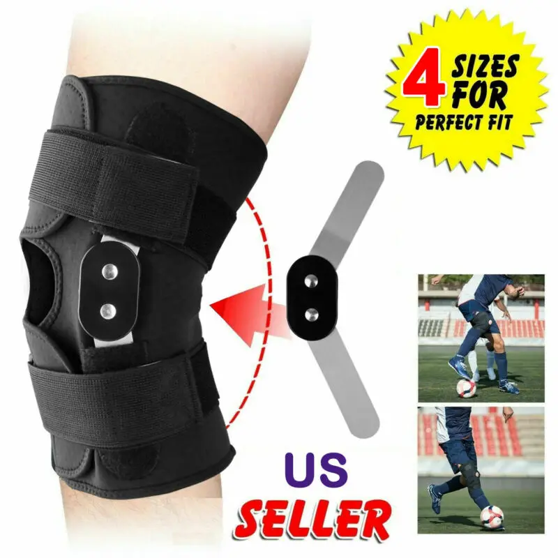 Rodillera ajustable con bisagras, soporte para rótula, estabilizador de ...