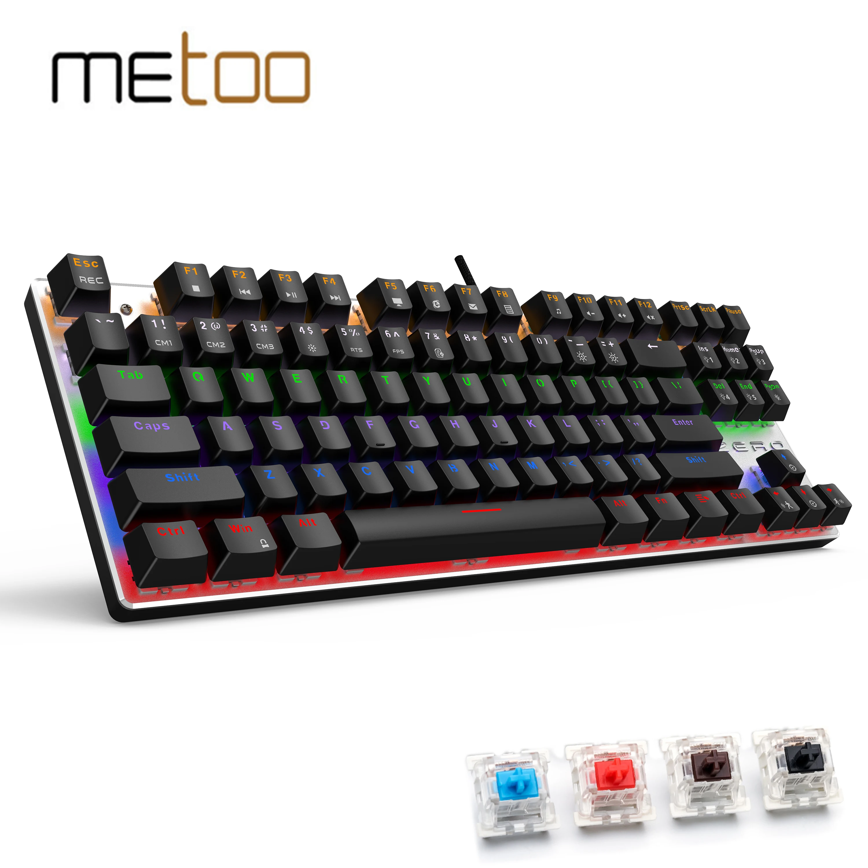 Metoo Professional Gaming Mechanical Keyboard Anti-ghosting Mix Backlit ...