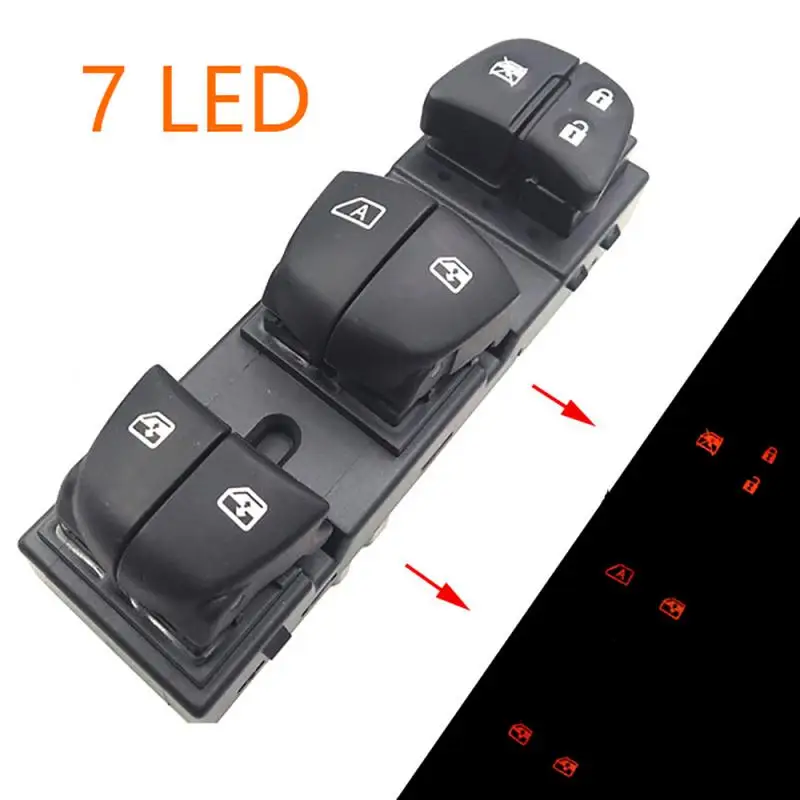 Control de elevador de ventana de coche, interruptor eléctrico maestro con LED para Nissan ...