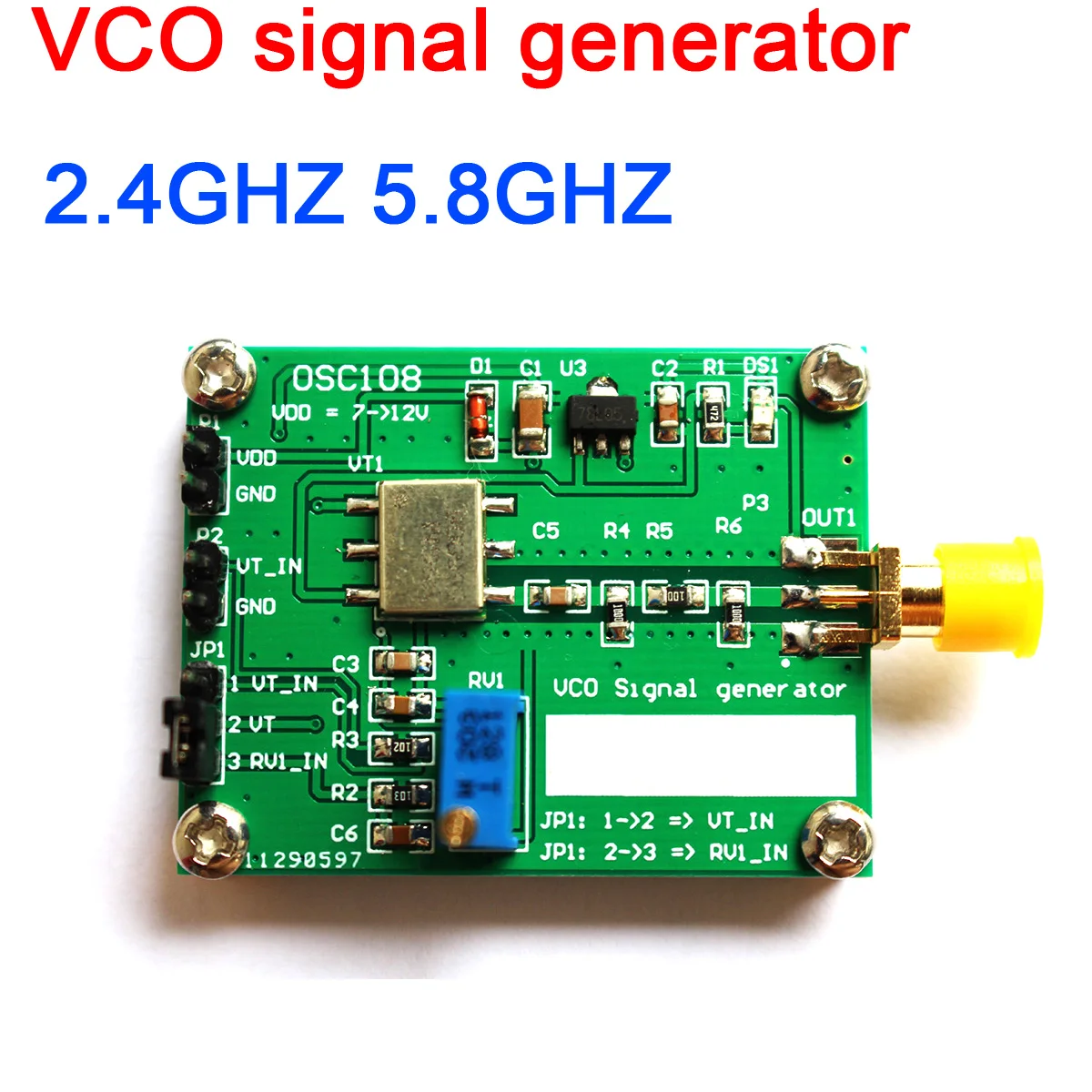 2.4GHz 5.8GHz VCO Signal Generator RF Microwave VCO Tegangan ...