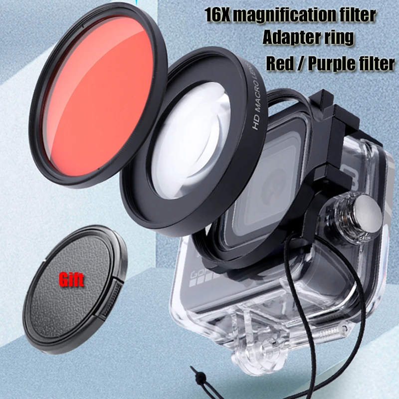 16X-Macro-Filter-for-Gopro-11-10-9-Black-Original-Waterproof-Case ...