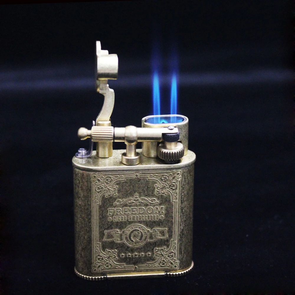 Guevara Metal Windproof Cigar Lighter 2 Jet Blue Flame Torch Cigarette ...