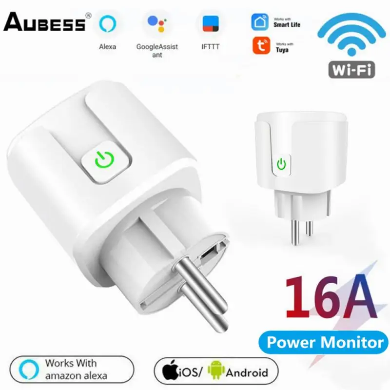 Aubess 16a Tuya Wifi Eu Smart Plug 220v Power Monitor Wireless Socket ...
