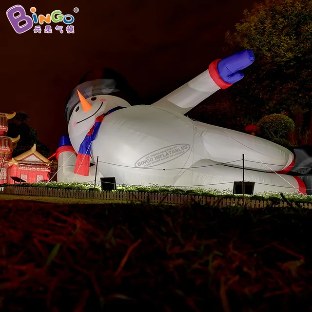 6m inflatable snowman laying down, 20ft giant inflatable snowman for ...