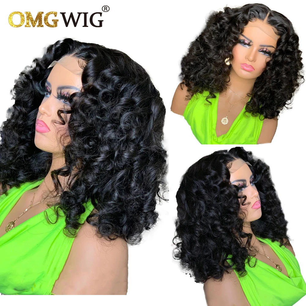 Perruque Lace Front Wig Remy brésilienne bouclée, 4x4, perruque ...