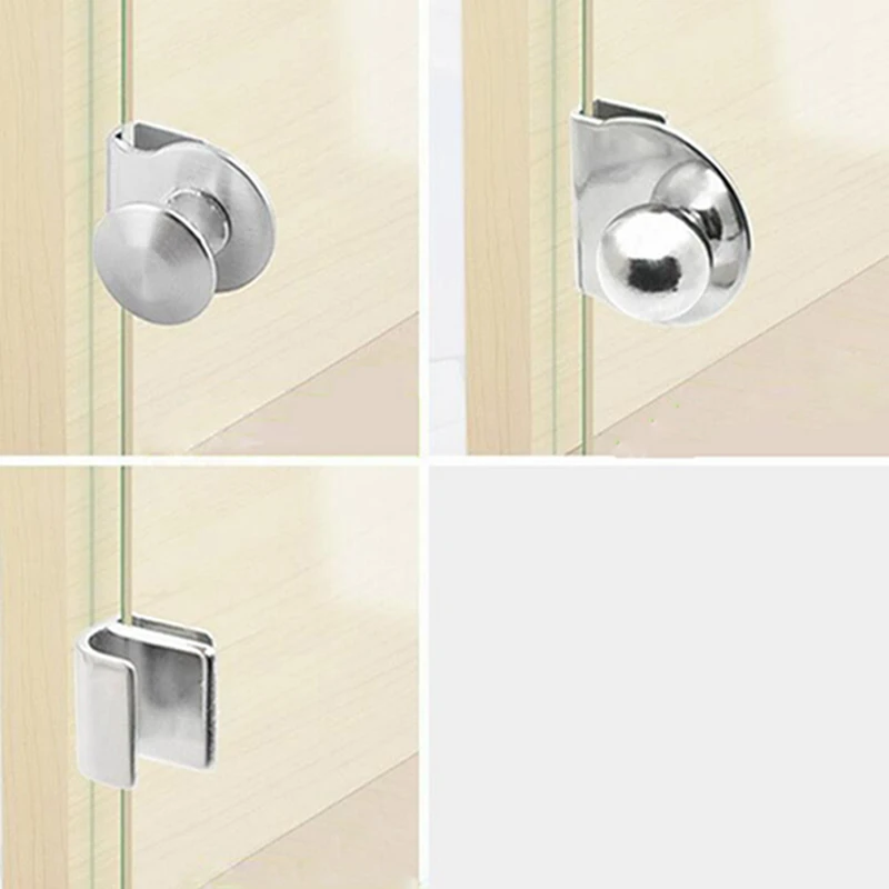 No-Drilling-Steel-Glass-Door-Handle-clamp-clips-For-Office-Glass-Door ...