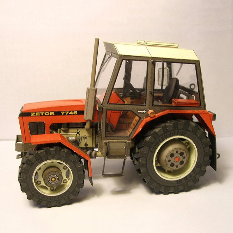 Czech/English Zetor 7745-7211 1:32 Tractor Origami Art 3D Paper Model ...