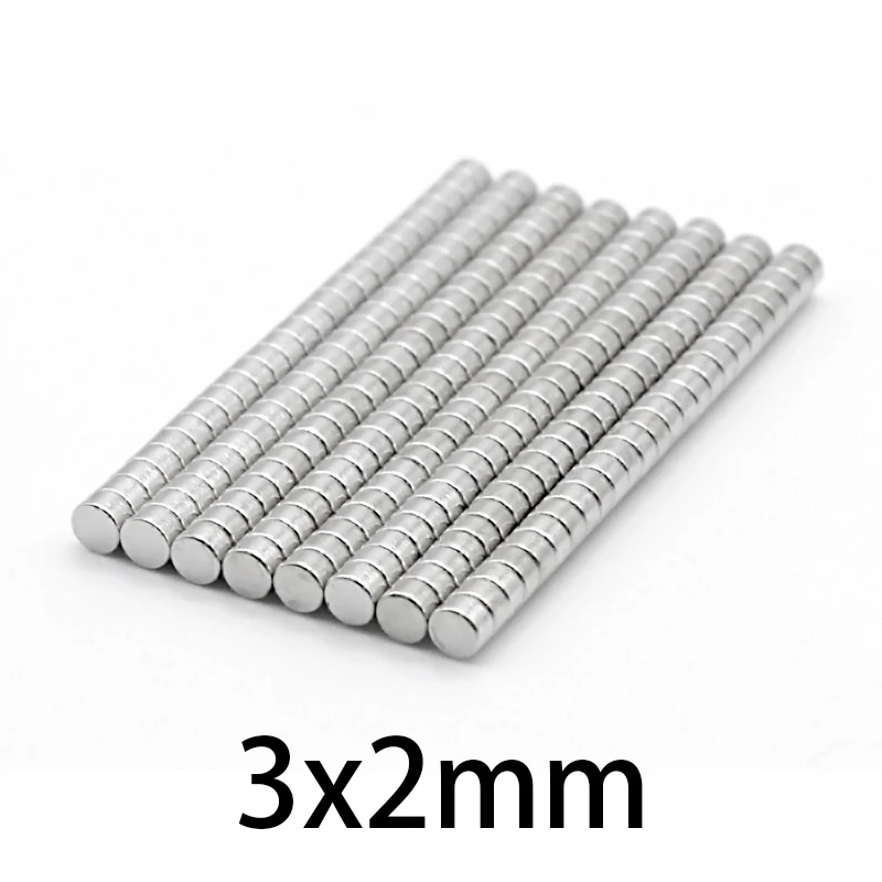 100-1000 pcs 3x2mm Diameter Magnet 3mm x 2mm Bulk Small Round Magnets ...
