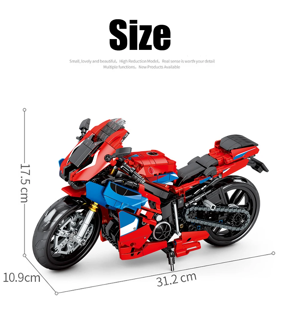 SEMBO Block Small Motorcycle MOC Vehicle Model - Building Toys