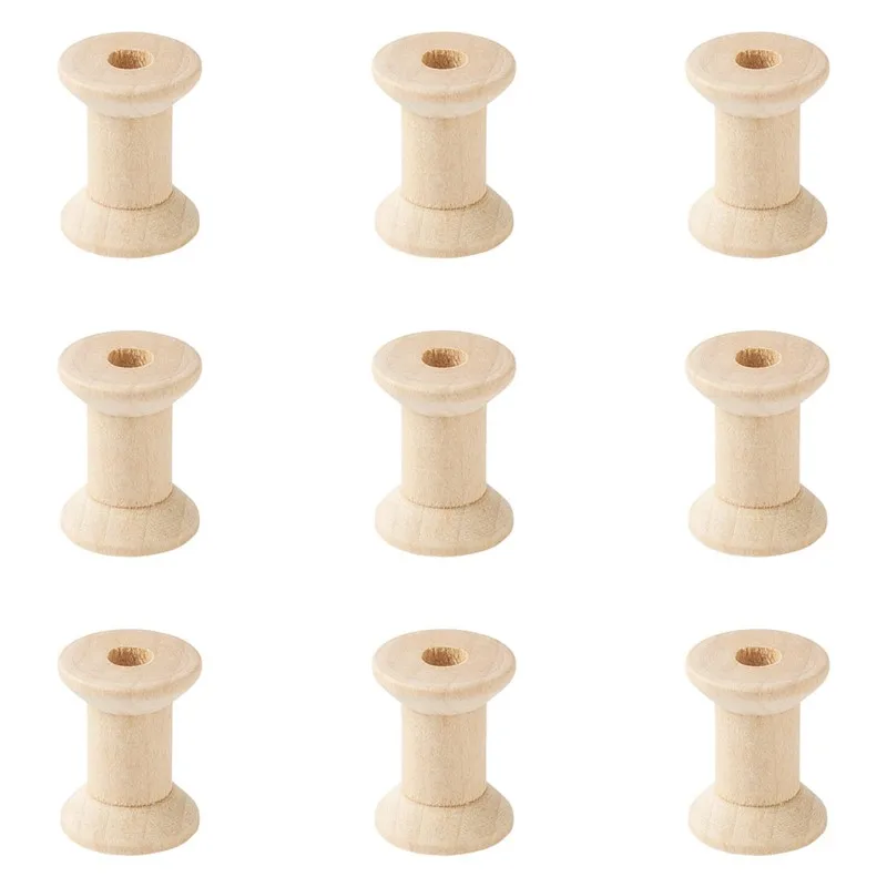 100pcs-Wooden-Empty-Spools-for-Wire-Thread-Bobbins-Coils-Bobbin-Tool ...