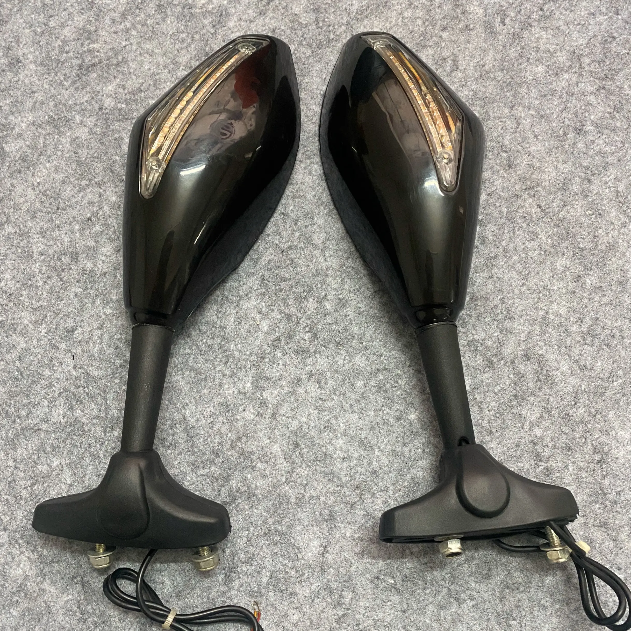 Universal Motorcycle Indicator Rear View Side Mirrors Integrated Led ...