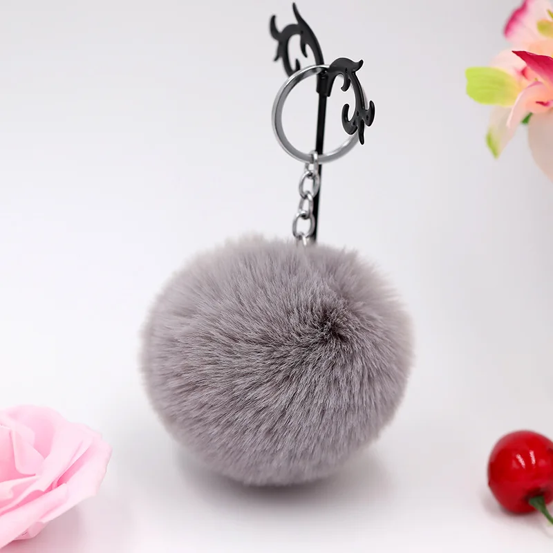 8CM-Fluffy-Rabbit-Fur-Ball-Key-Chain-Cute-Candy-colors-Pompom ...
