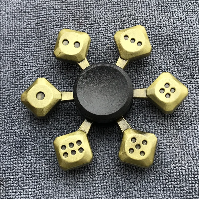Fidget Spinner Brass Color Zinc Alloy Metal Hand Spinner Dice Bauhinia ...