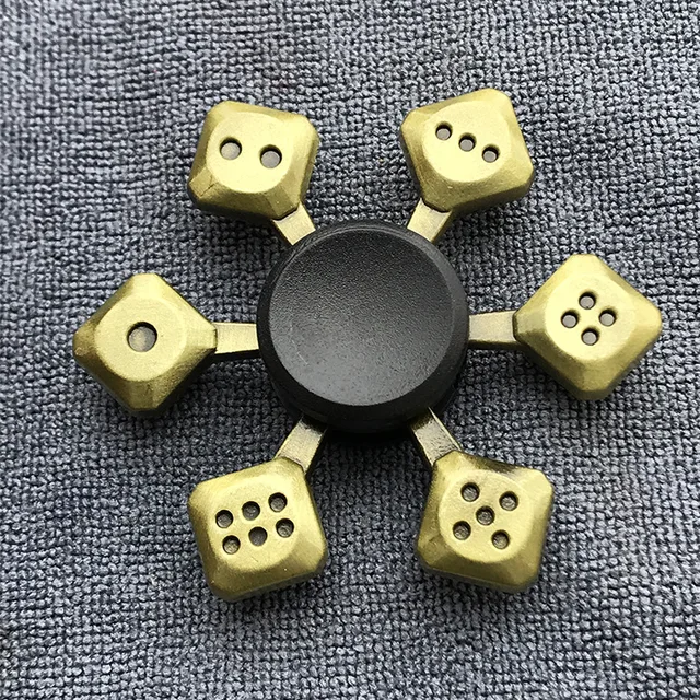 Fidget Spinner Brass Color Zinc Alloy Metal Hand Spinner Dice Bauhinia ...